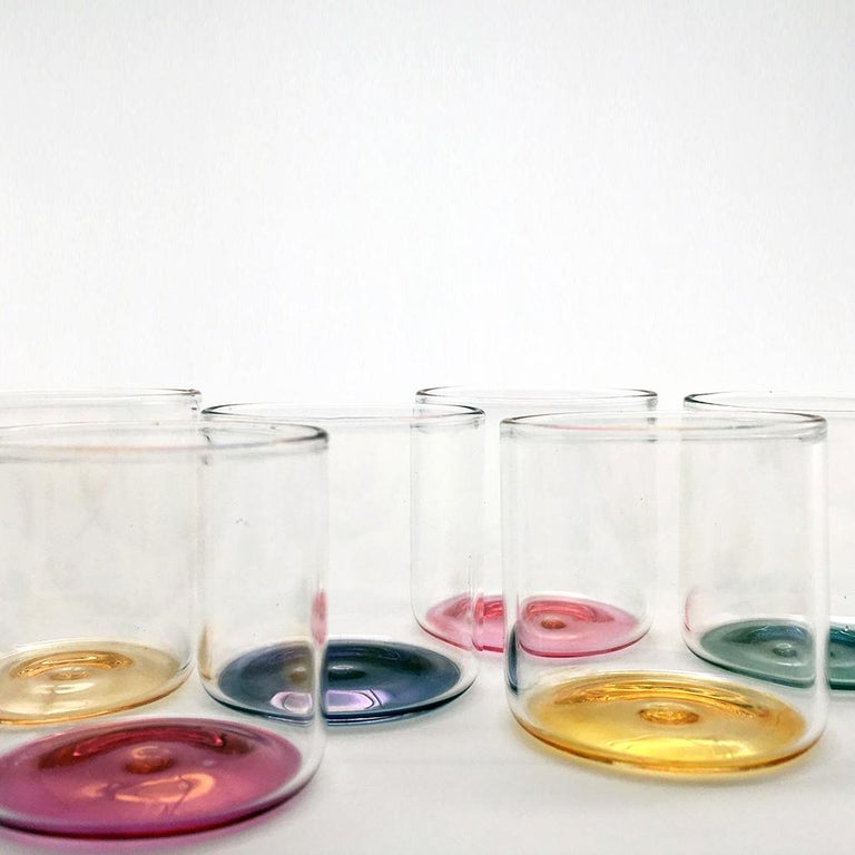 21st Century Set of 6 Colored Shot Glass Iride, Hand-Crafted, Kanz For ...