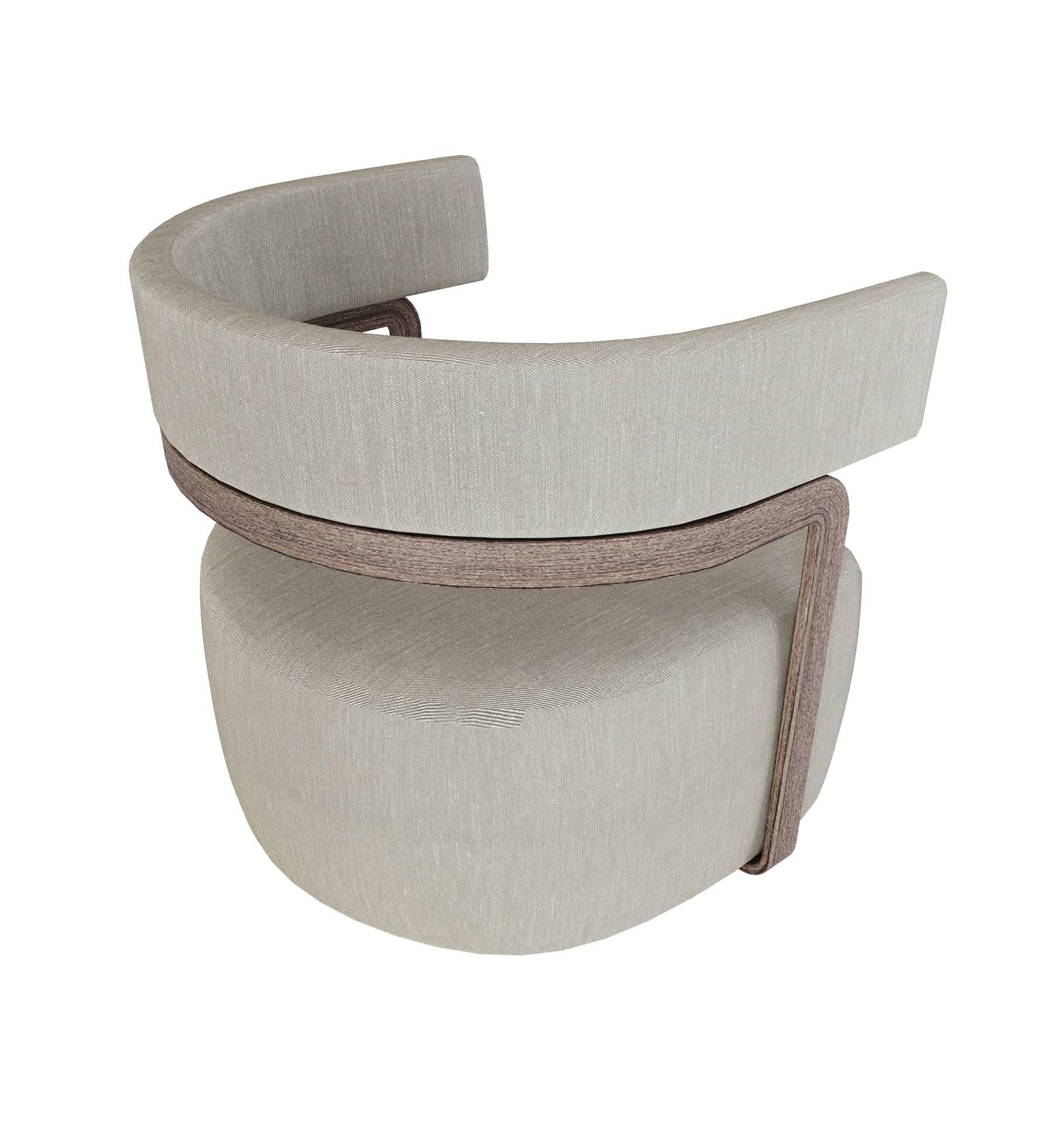 21st Century, Upholstery, Walnut Wood, U-Chair Armchair For Sale at ...