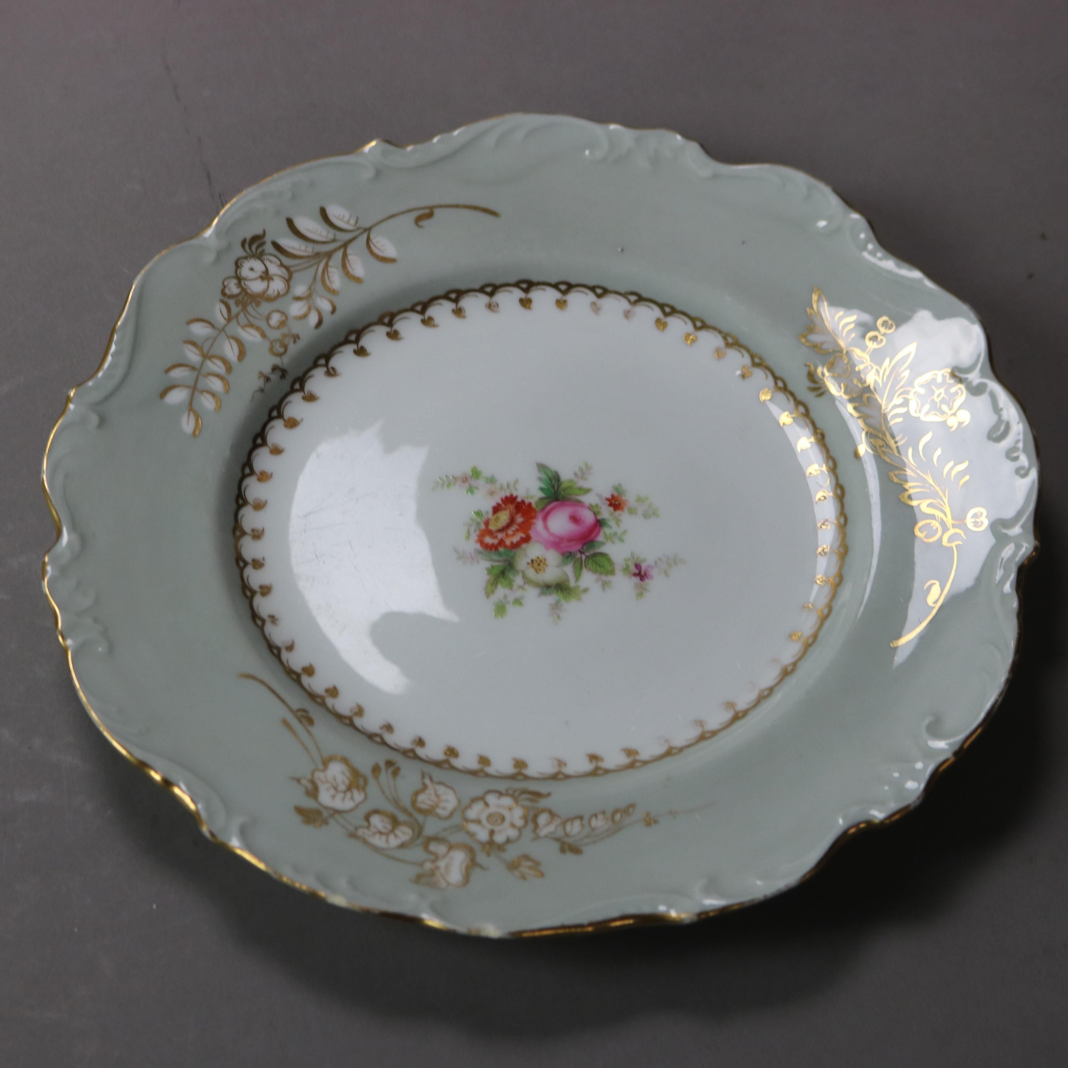 22 Antique French Limoges Hand Painted and Gilt Plates with Serving ...