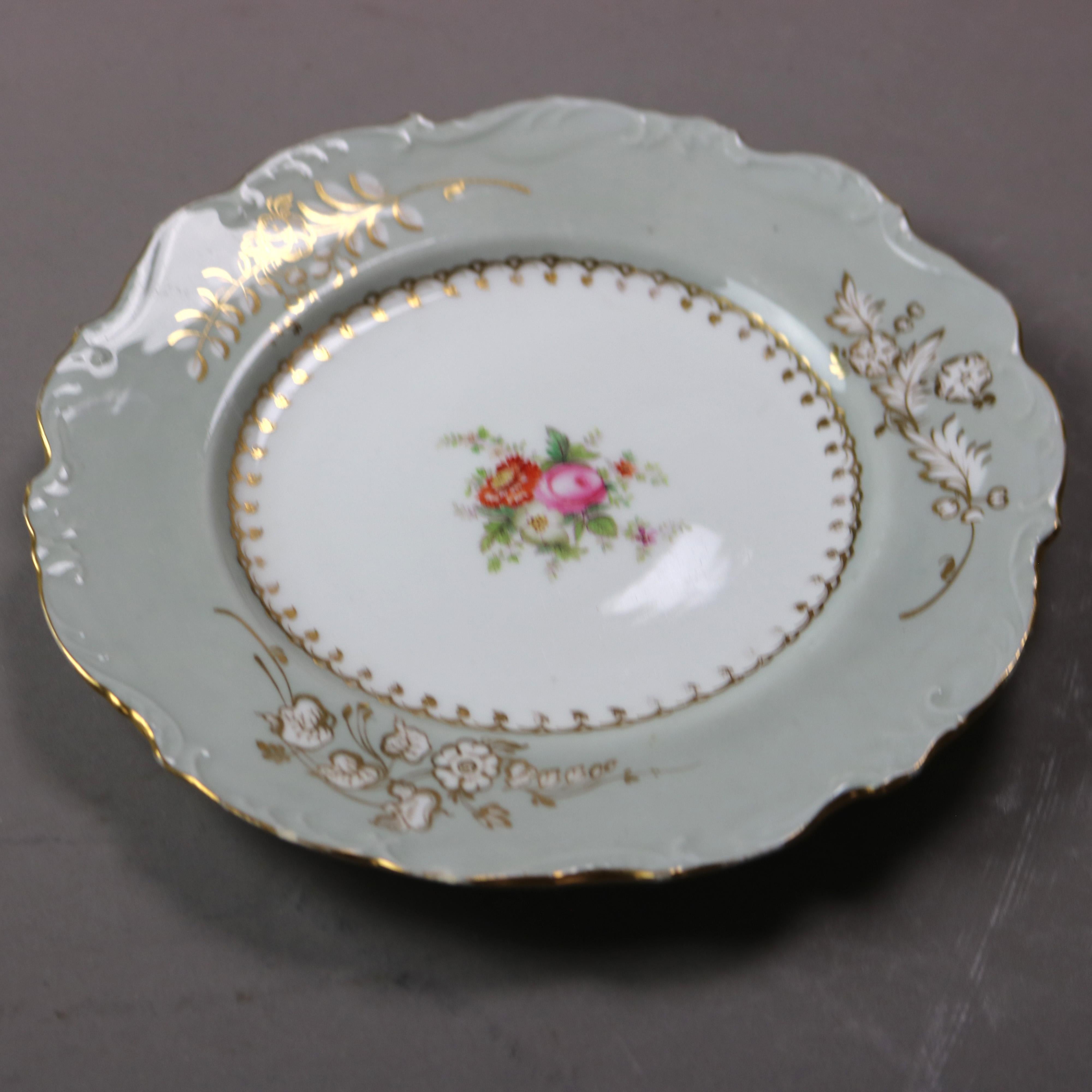 22 Antique French Limoges Hand Painted and Gilt Plates with Serving ...