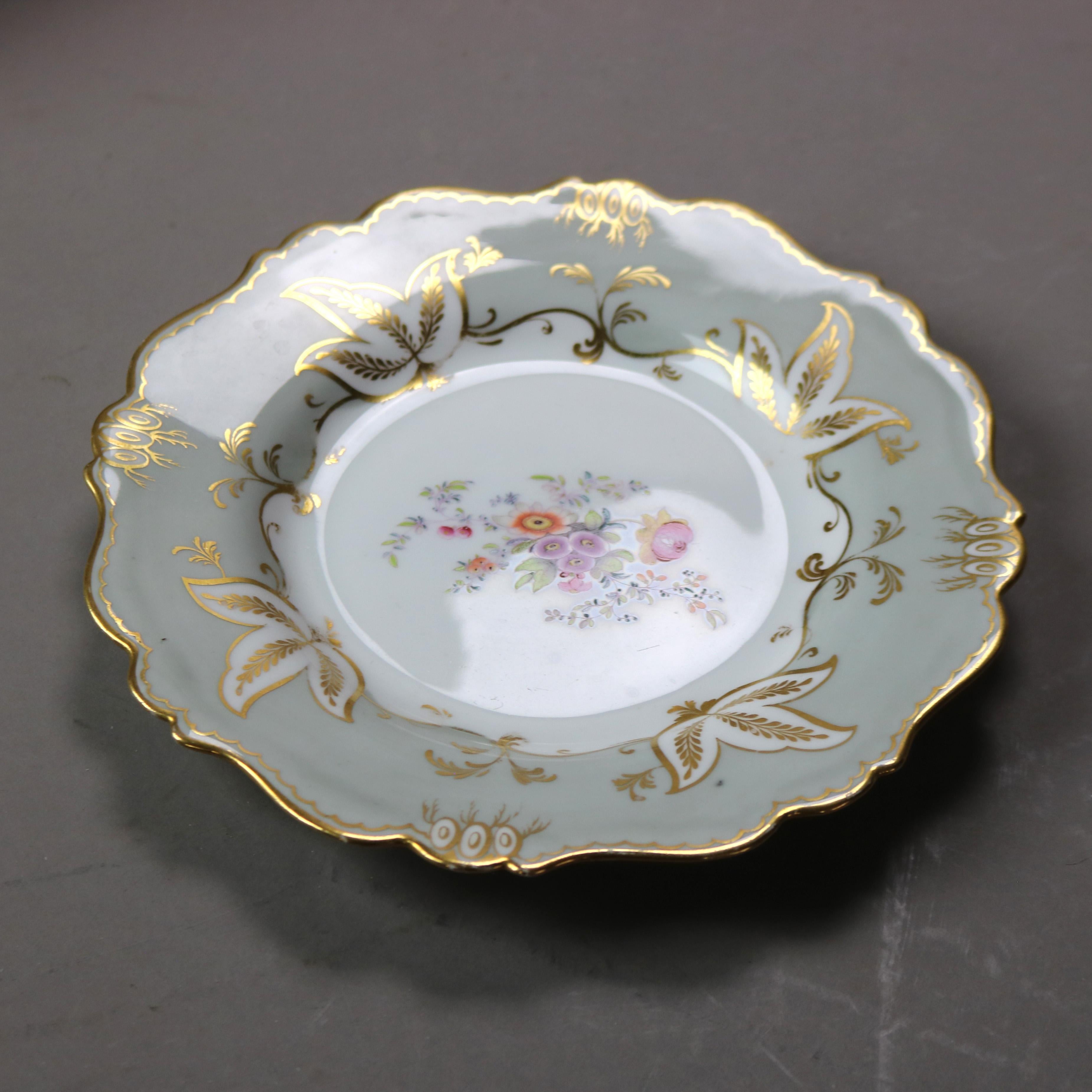 22 Antique French Limoges Hand Painted and Gilt Plates with Serving ...