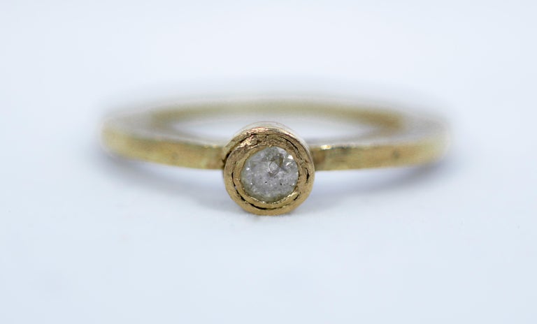 .22 Ct Yellow Diamond in Recycled 18K Gold Alternative Engagement ...