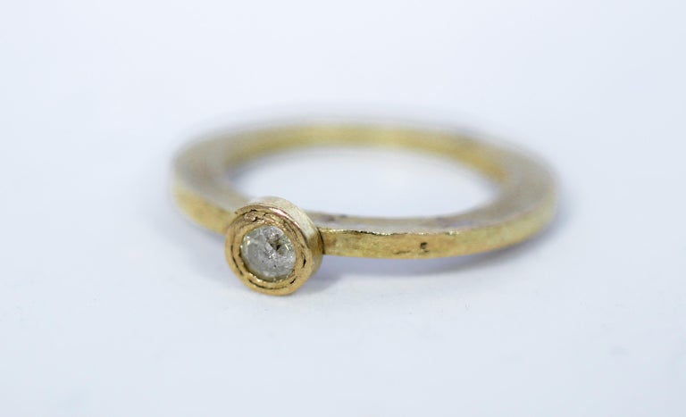 .22 Ct Yellow Diamond in Recycled 18K Gold Alternative Engagement ...