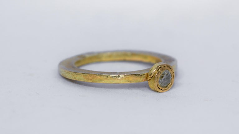 .22 Ct Yellow Diamond in Recycled 18K Gold Alternative Engagement ...