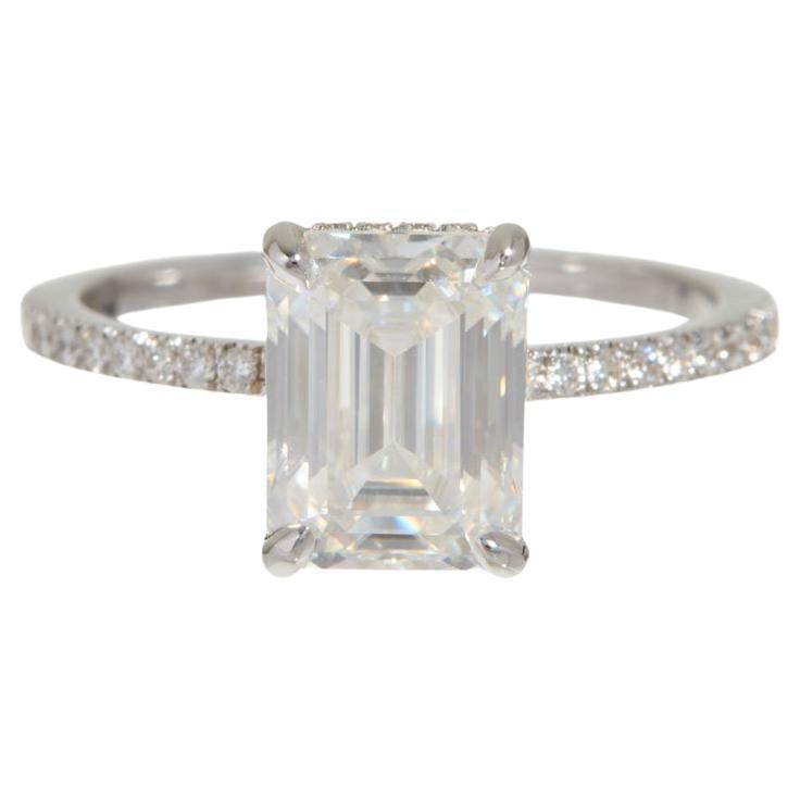 1.2ct Round-Brilliant Cut Moissanite 14K Solitaire Pavè Ring For Sale ...