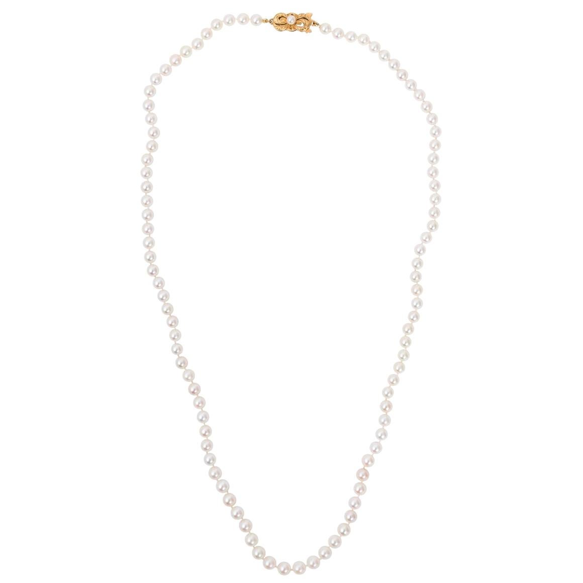 Strand of Akoya Mikimoto Pearls at 1stDibs