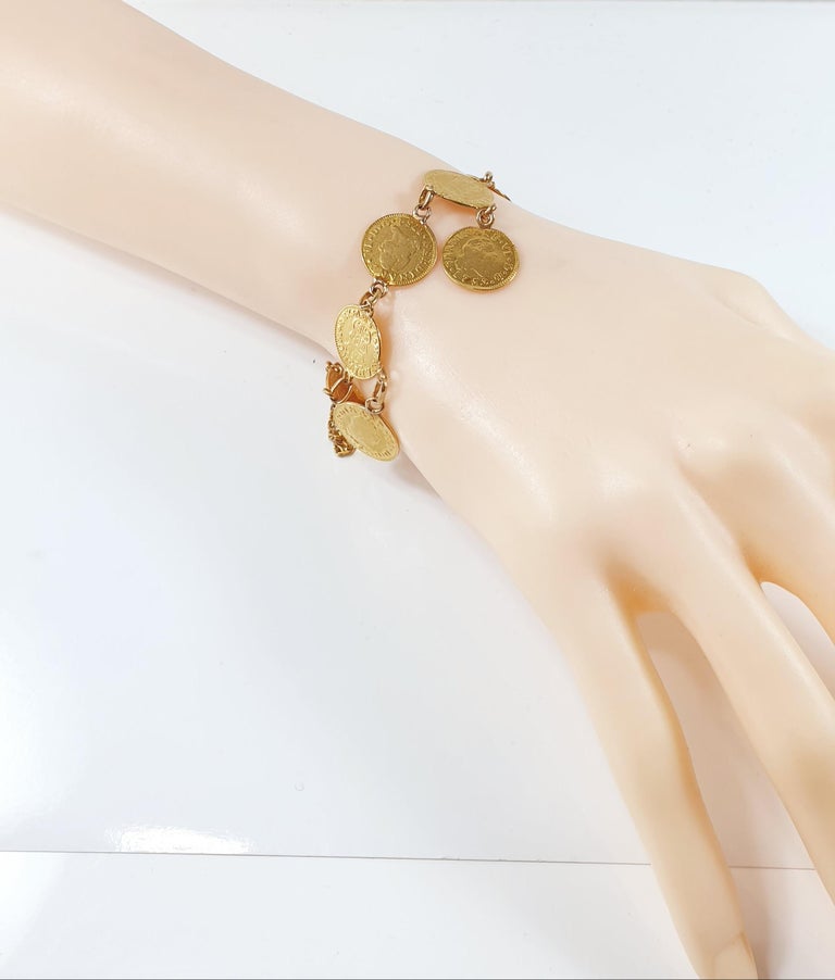 22k Yellow Gold Bracelet with Thirteen Coins of Fernando VI 1756 For ...