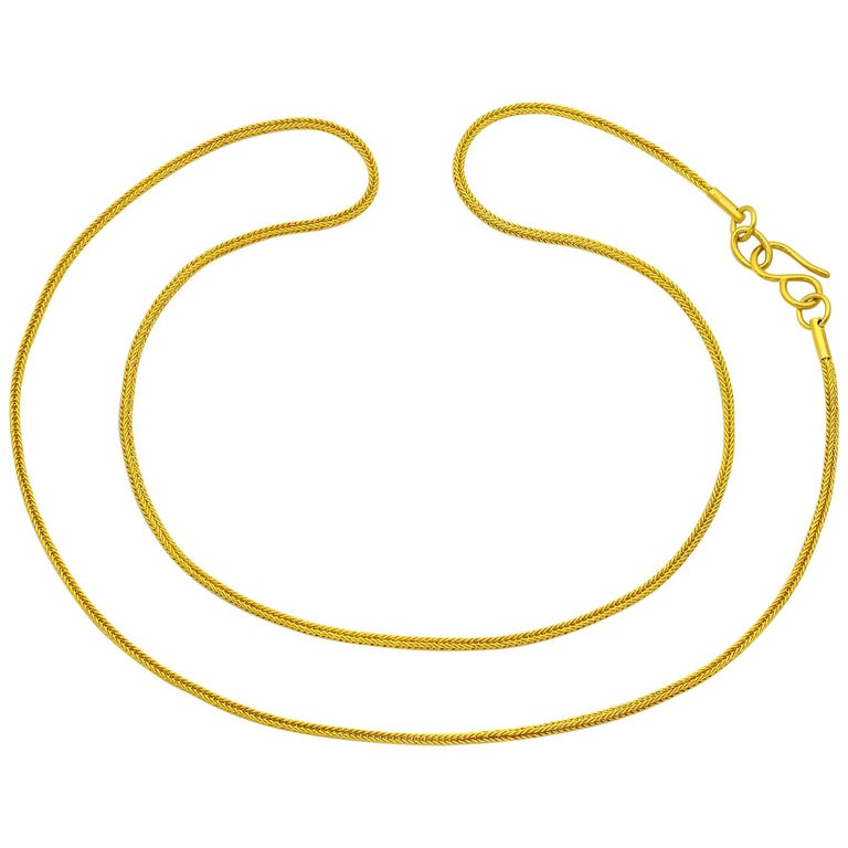 22 Karat Gold Handmade Ancient Greek Style Chain Necklace For Sale at ...