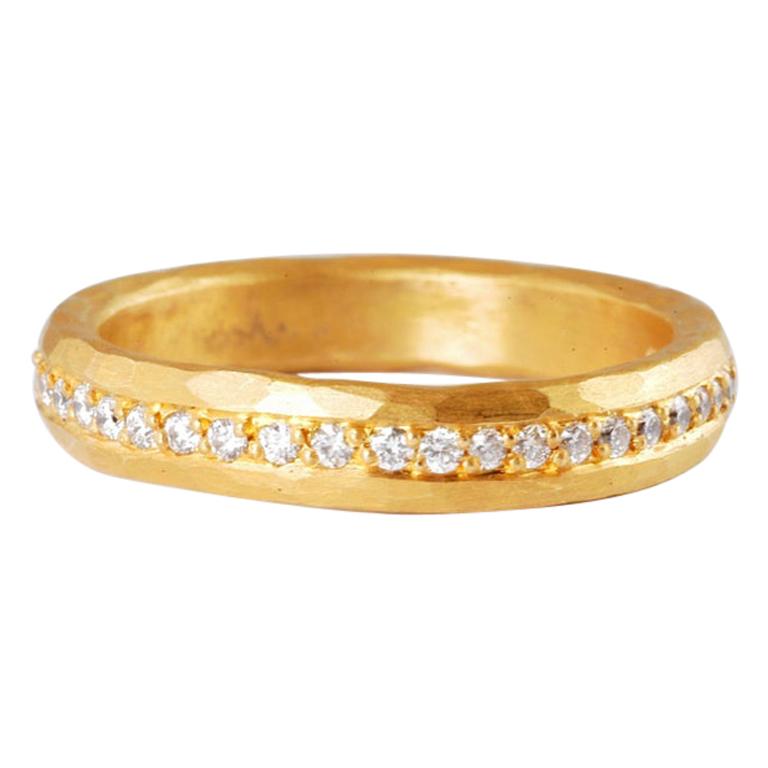 22 Karat Gold Channel Set Brilliant Cut diamond Ring For Sale at ...