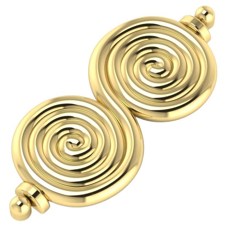 22 Karat Gold Spiral Brooch by Romae Jewelry Inspired by Ancient ...