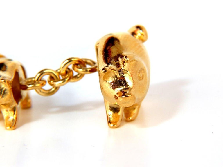 22 Karat Rare 3D Boar Pig Cufflinks or High Shine and Amazing Details ...