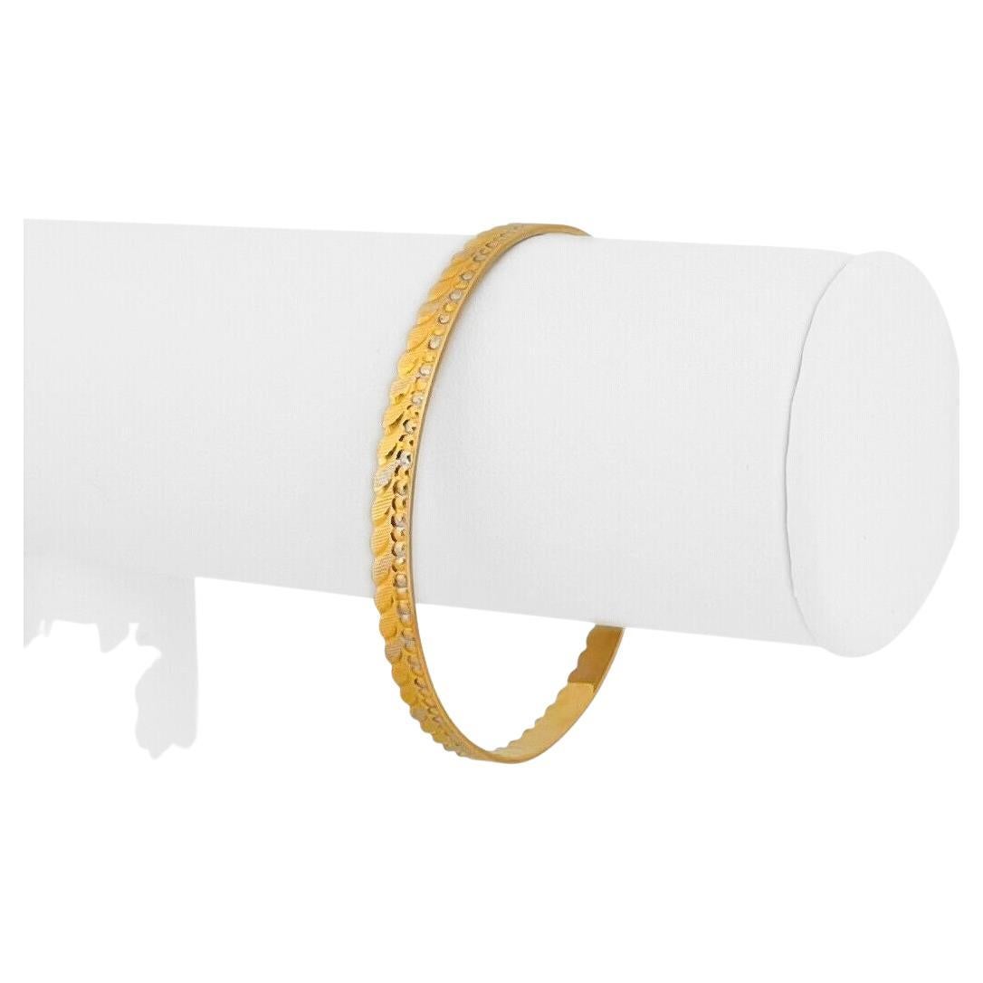 22 Karat Yellow Gold Solid Ladies Angled Bangle Bracelet For Sale at ...