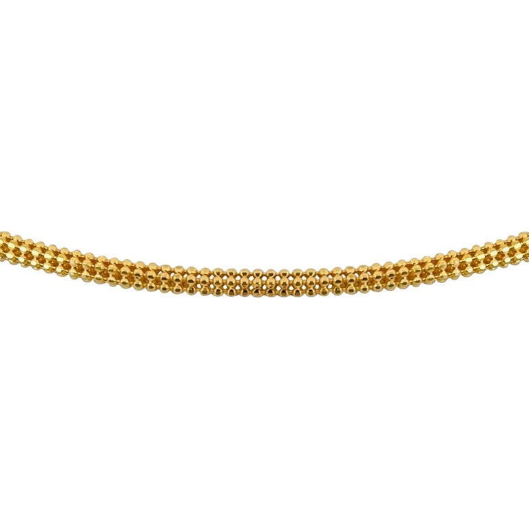 22 Karat Yellow Gold Ladies Beaded Ball Link Chain Necklace For Sale at ...