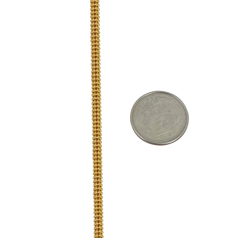 22 Karat Yellow Gold Ladies Beaded Ball Link Chain Necklace For Sale at ...