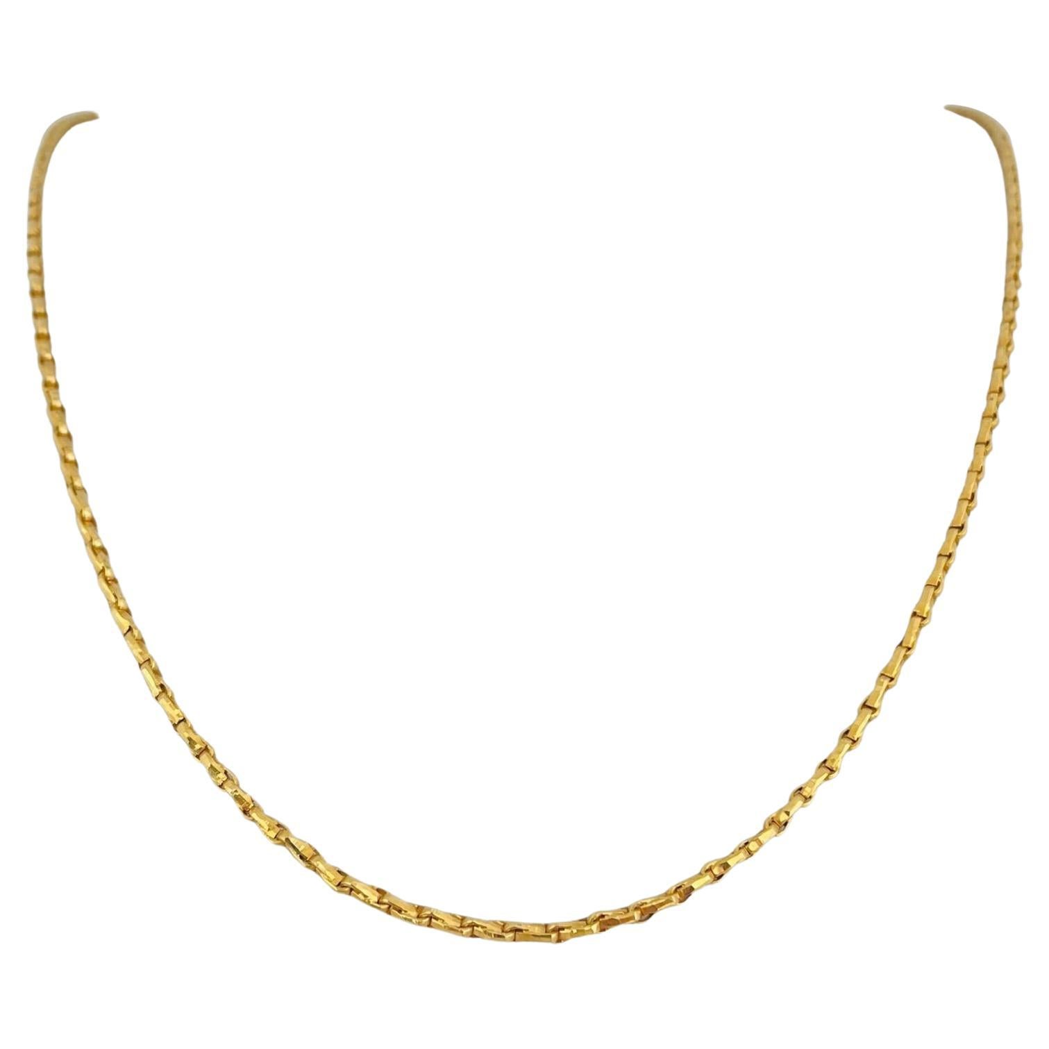 22 Karat Yellow Gold Solid Diamond Cut Fancy Link Chain Necklace For ...