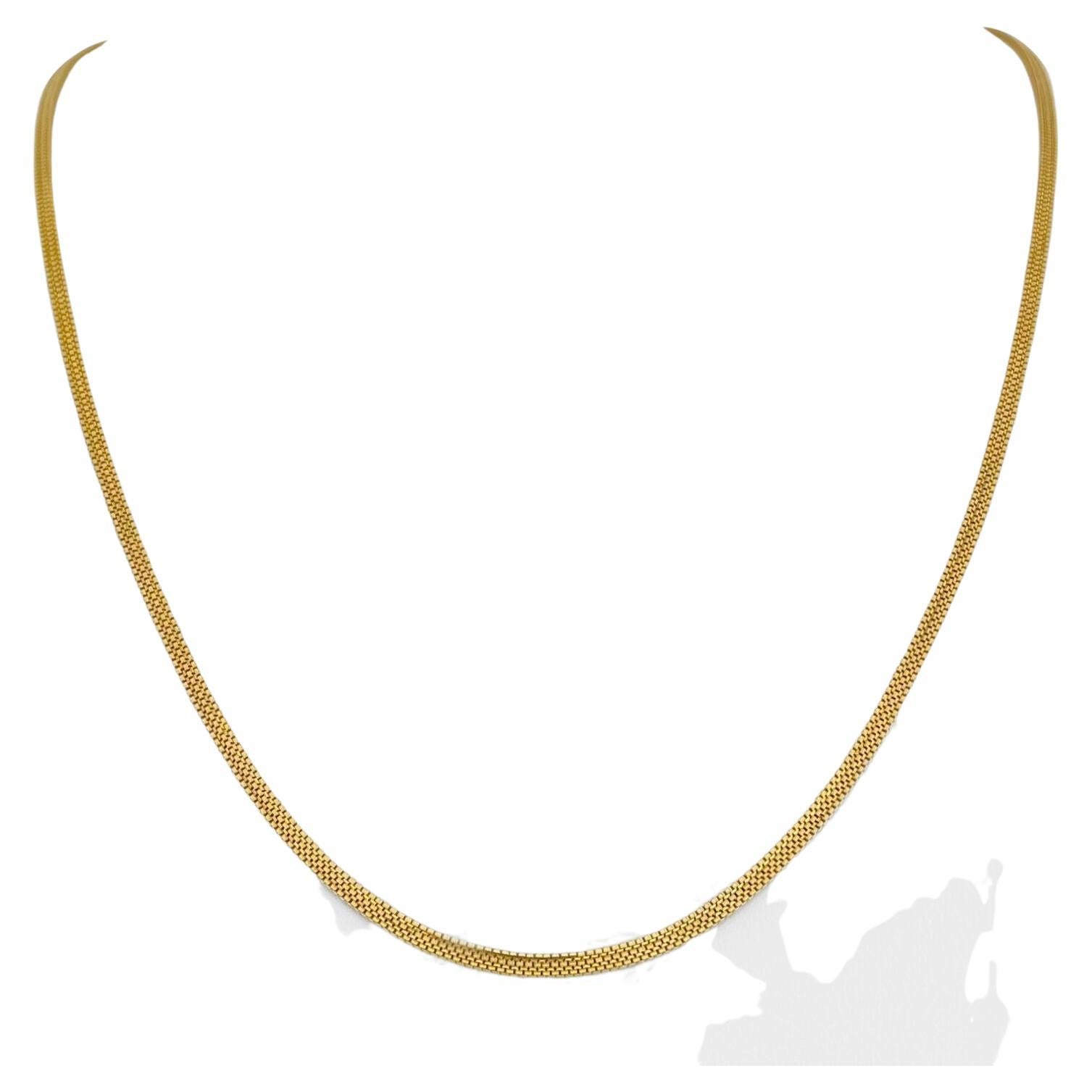 22 Karat Yellow Gold Rounded Beaded Cylinder Chain Necklace at 1stDibs