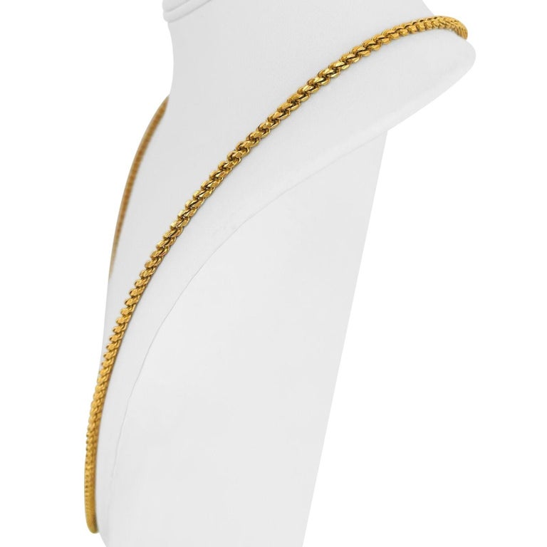 22 Karat Yellow Gold Solid Heavy Diamond Cut Rope Chain Necklace For ...