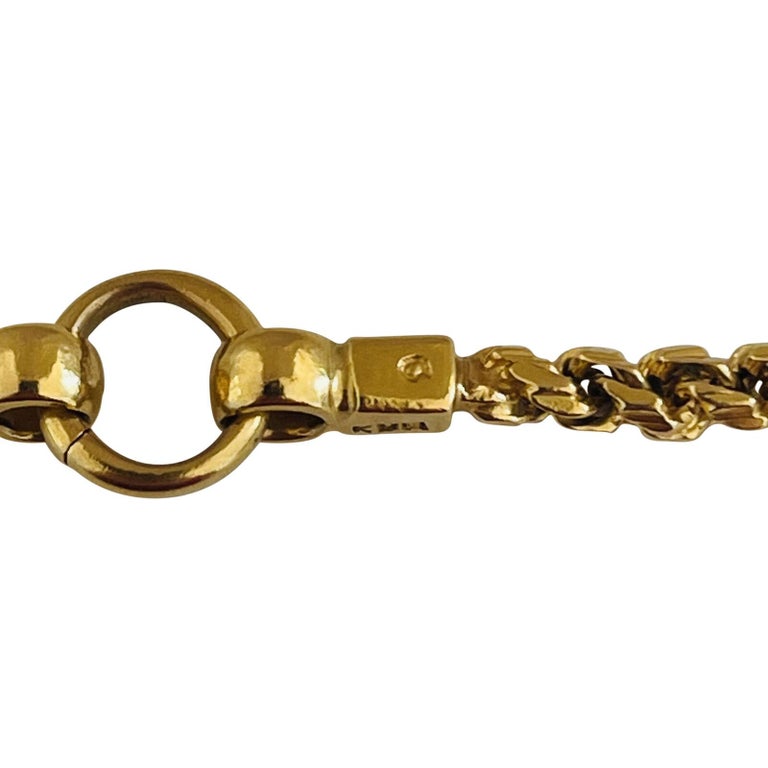 22 Karat Yellow Gold Solid Heavy Diamond Cut Rope Chain Necklace For ...