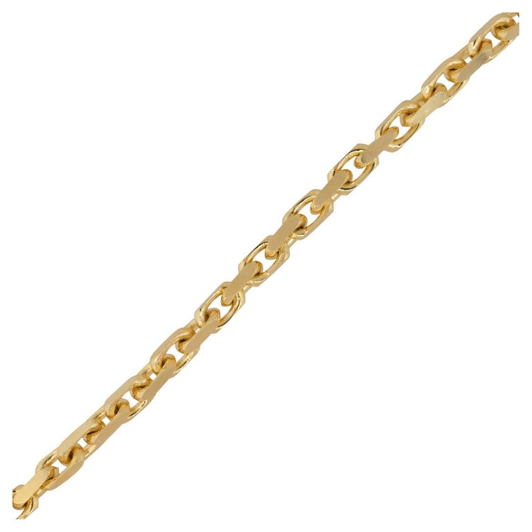 Men's H-Link Chain 14 Karat in Stock For Sale at 1stDibs