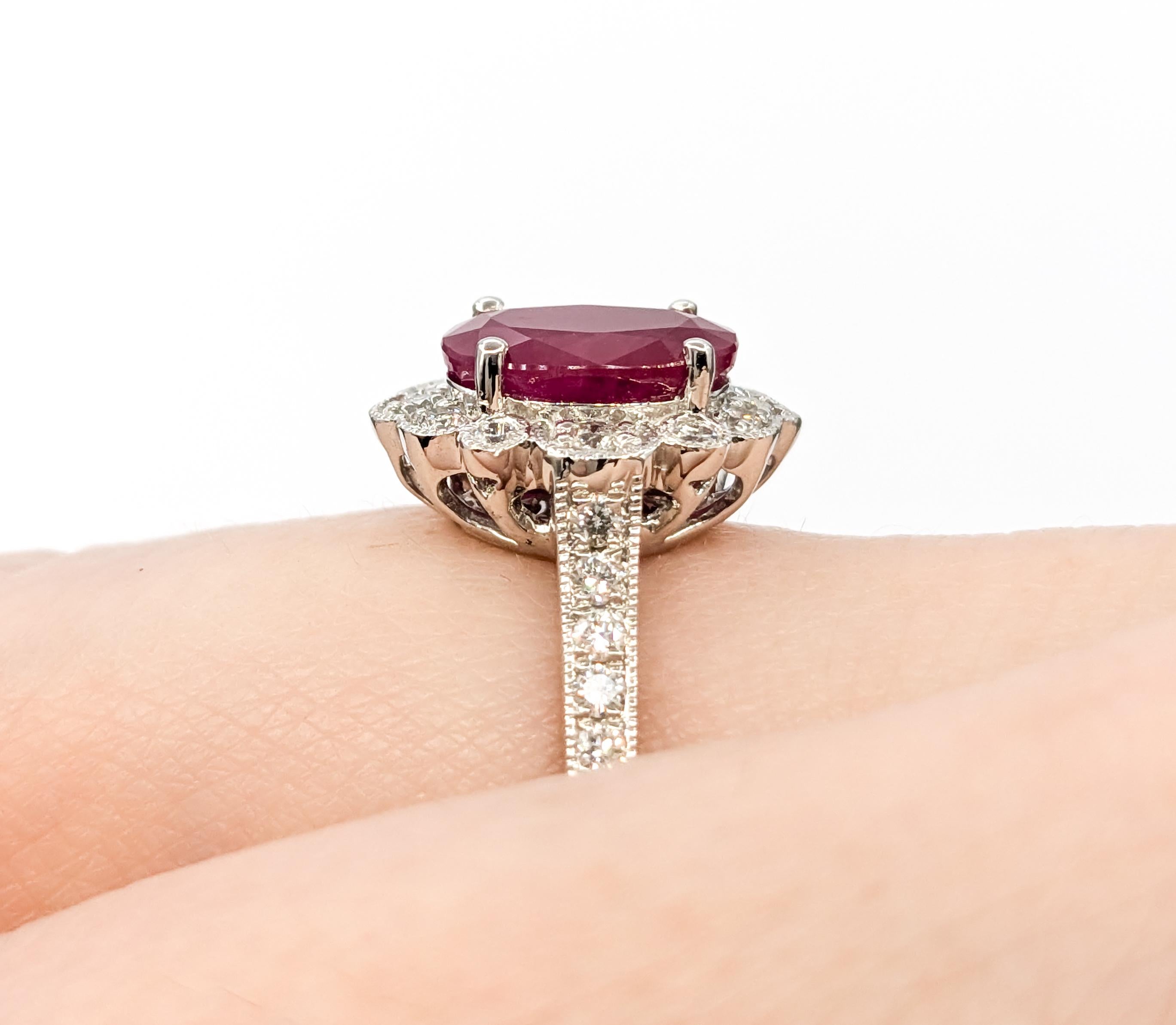 2.20ct Natural Burmese Ruby and Diamond Ring in Platinum For Sale at ...