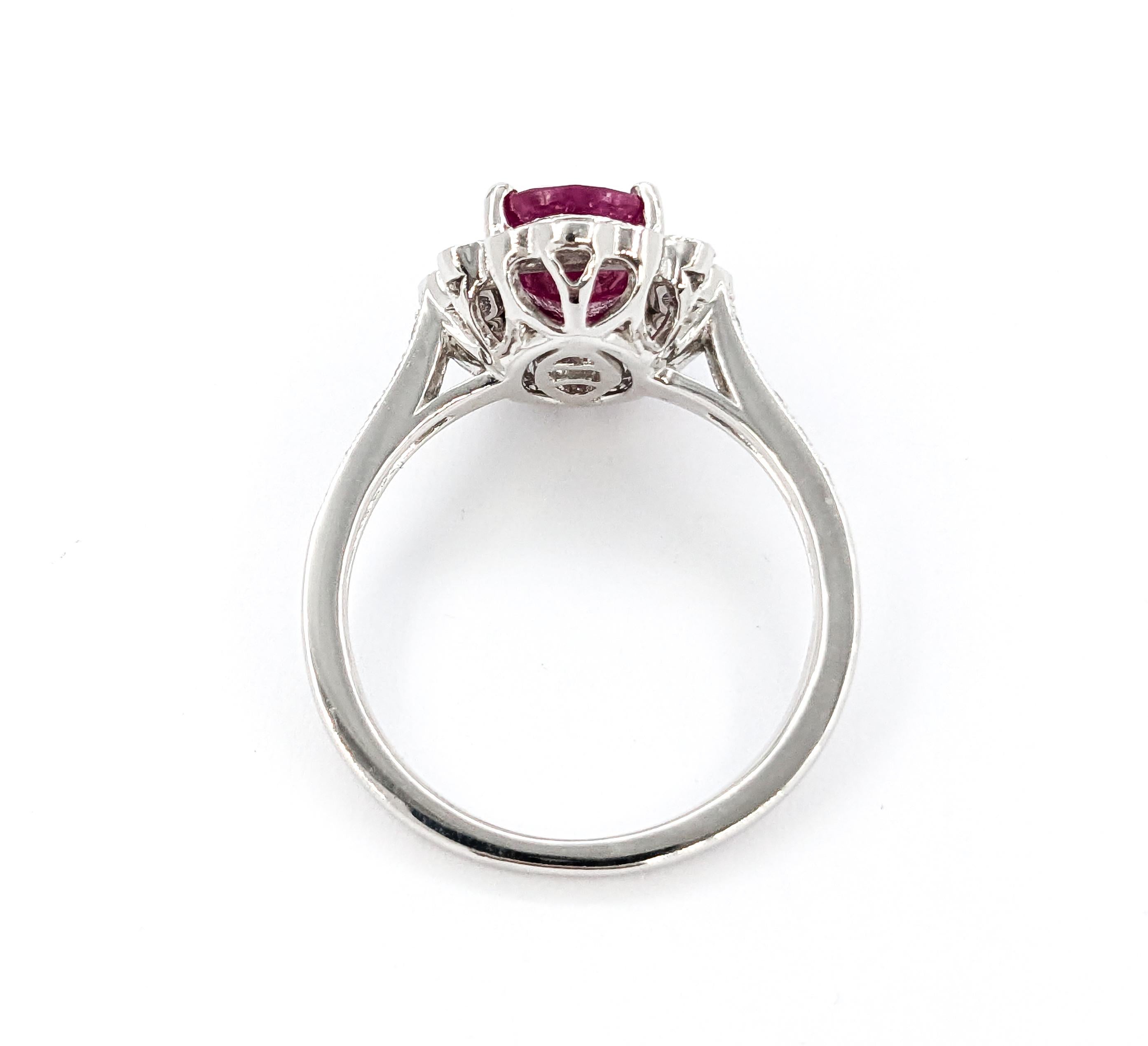2.20ct Natural Burmese Ruby and Diamond Ring in Platinum For Sale at ...