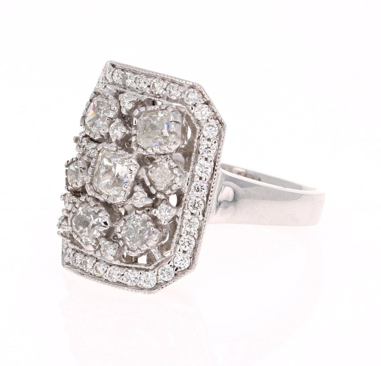 2.21 Carat Diamond Cocktail Ring 18 Karat White Gold For Sale at 1stDibs