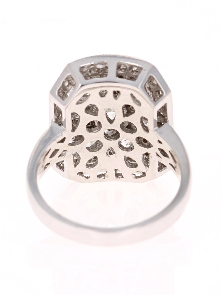 2.21 Carat Diamond Cocktail Ring 18 Karat White Gold For Sale at 1stDibs