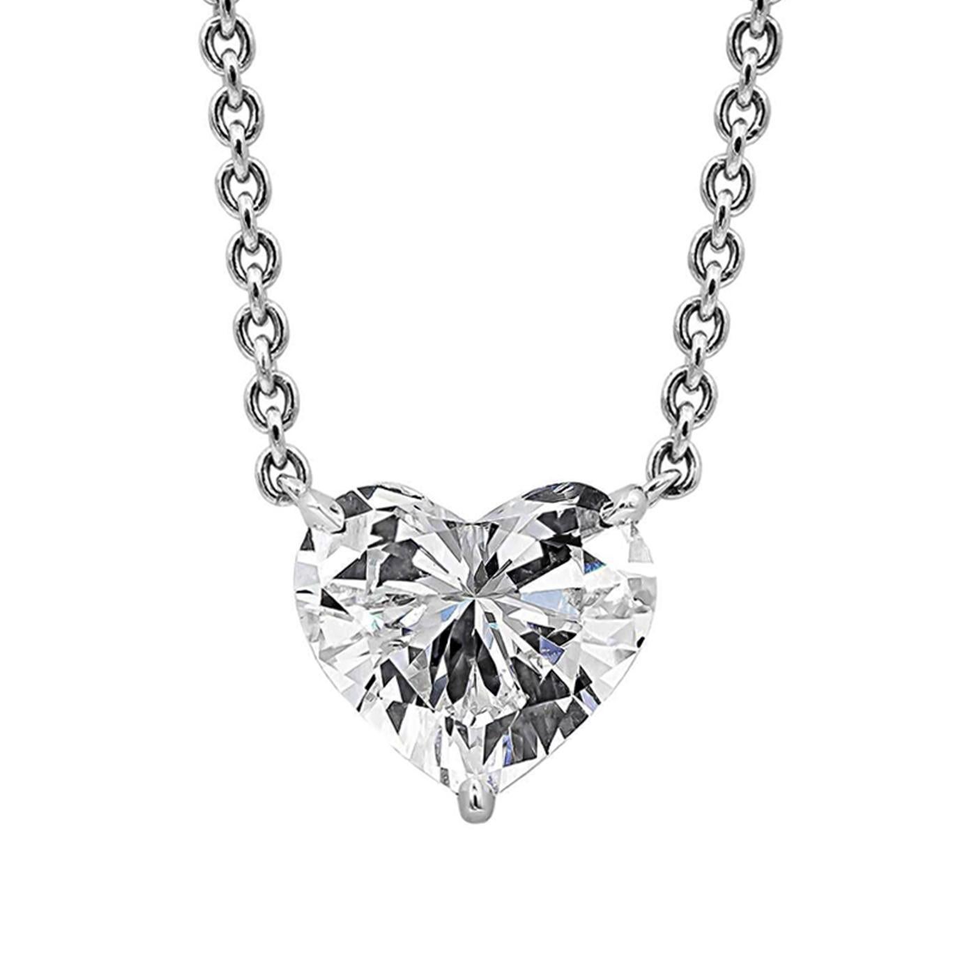 2.21ct IGL Heart Shape Diamond Solitaire Pendant Necklace D Color VS2 ...