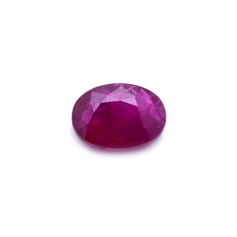 2.24 Carat Oval-Cut Burma No Heat Pinkish Red Ruby For Sale at 1stDibs