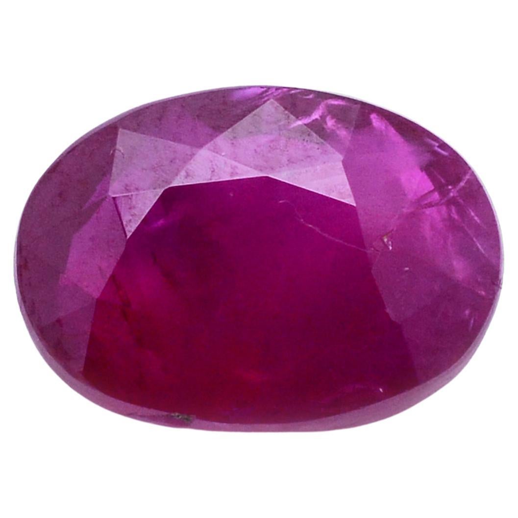 2.24 Carat Oval-Cut Burma No Heat Pinkish Red Ruby For Sale at 1stDibs