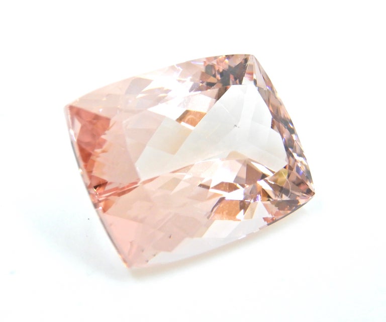 22.46 Carat Cushion Cut Morganite Loose Gemstone For Sale at 1stDibs ...