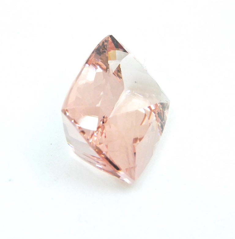 22.46 Carat Cushion Cut Morganite Loose Gemstone For Sale at 1stDibs ...