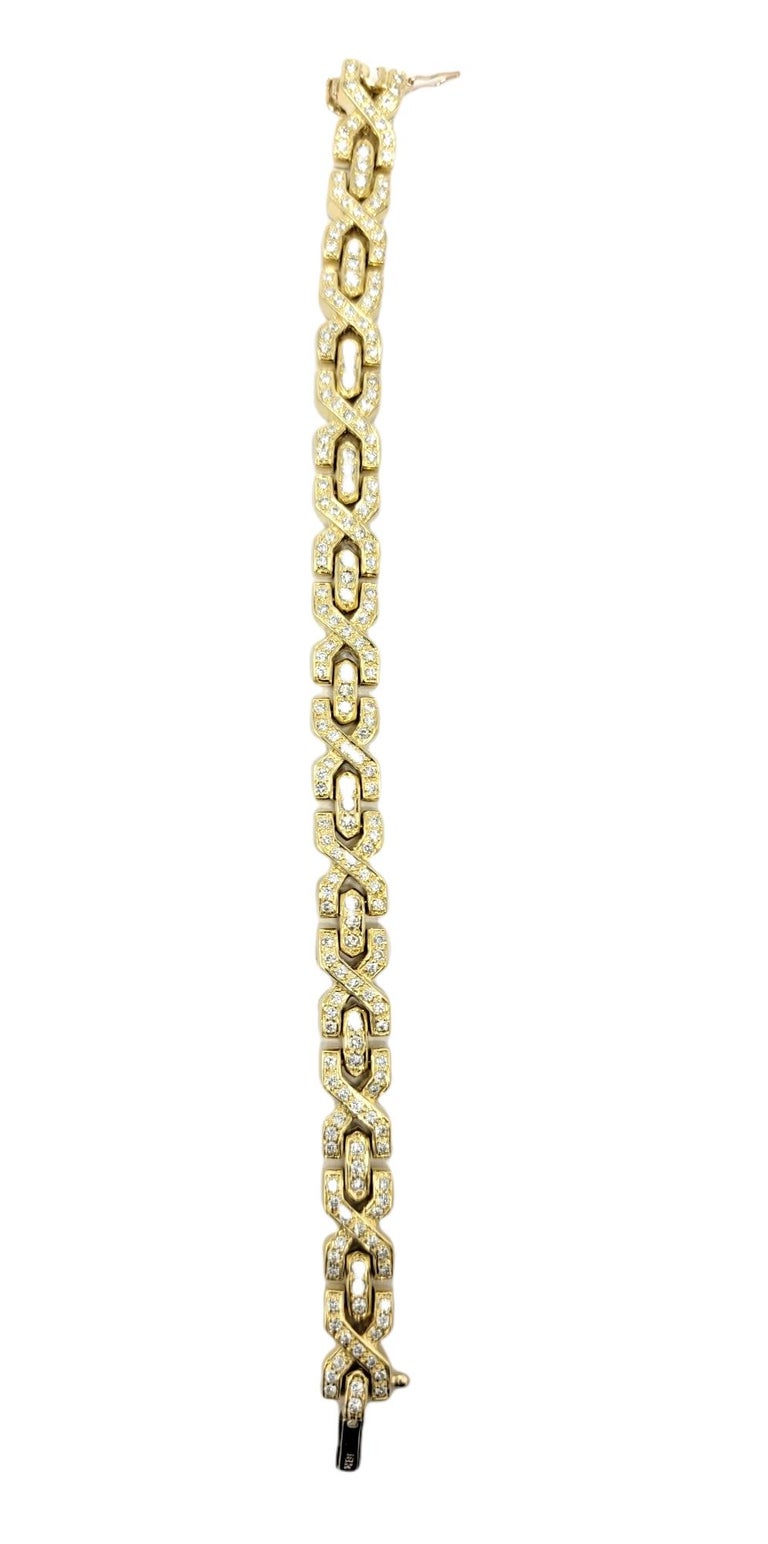 2.25 Carat Natural Round Diamond 'X' Link Bracelet in 18 Karat Yellow ...
