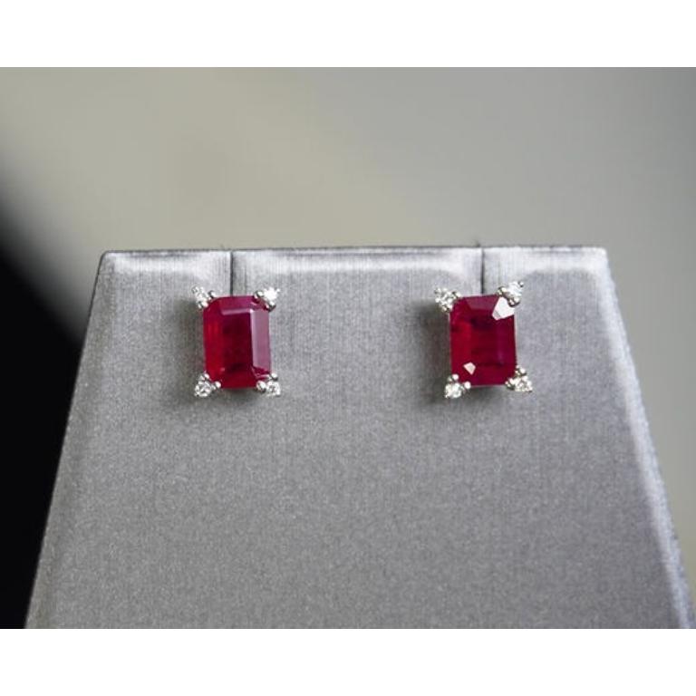 2.25 Ct Ruby EC Studs For Sale at 1stDibs