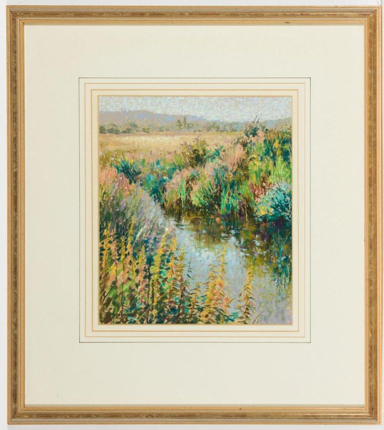 Sheila Goodman - Sheila Goodman - circa 1992 Pastel, Meadow Stream For ...