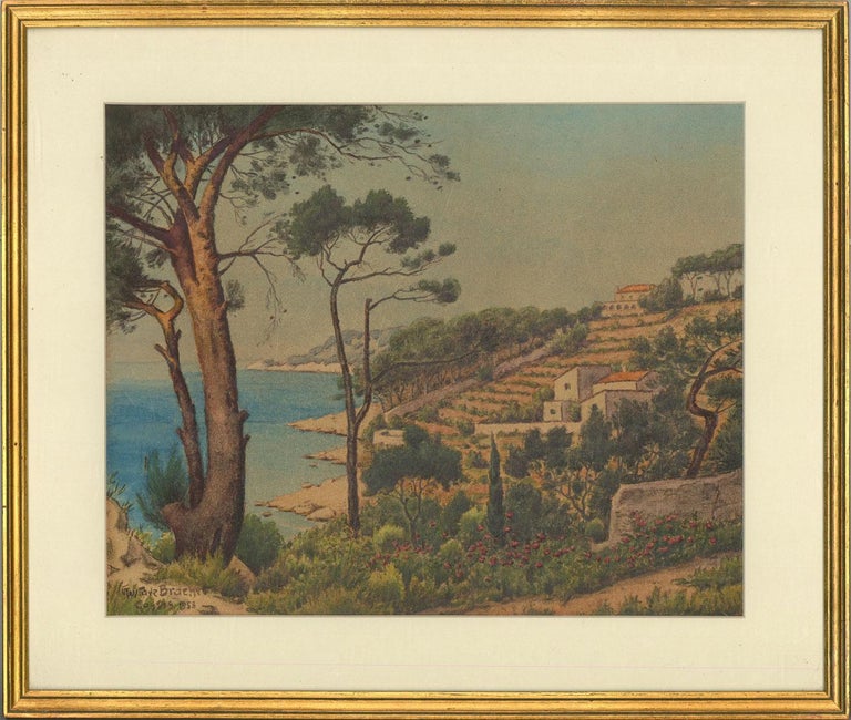 Gustave Braehert Cassis - Gustave Braehert Cassis - 1958 Watercolour ...