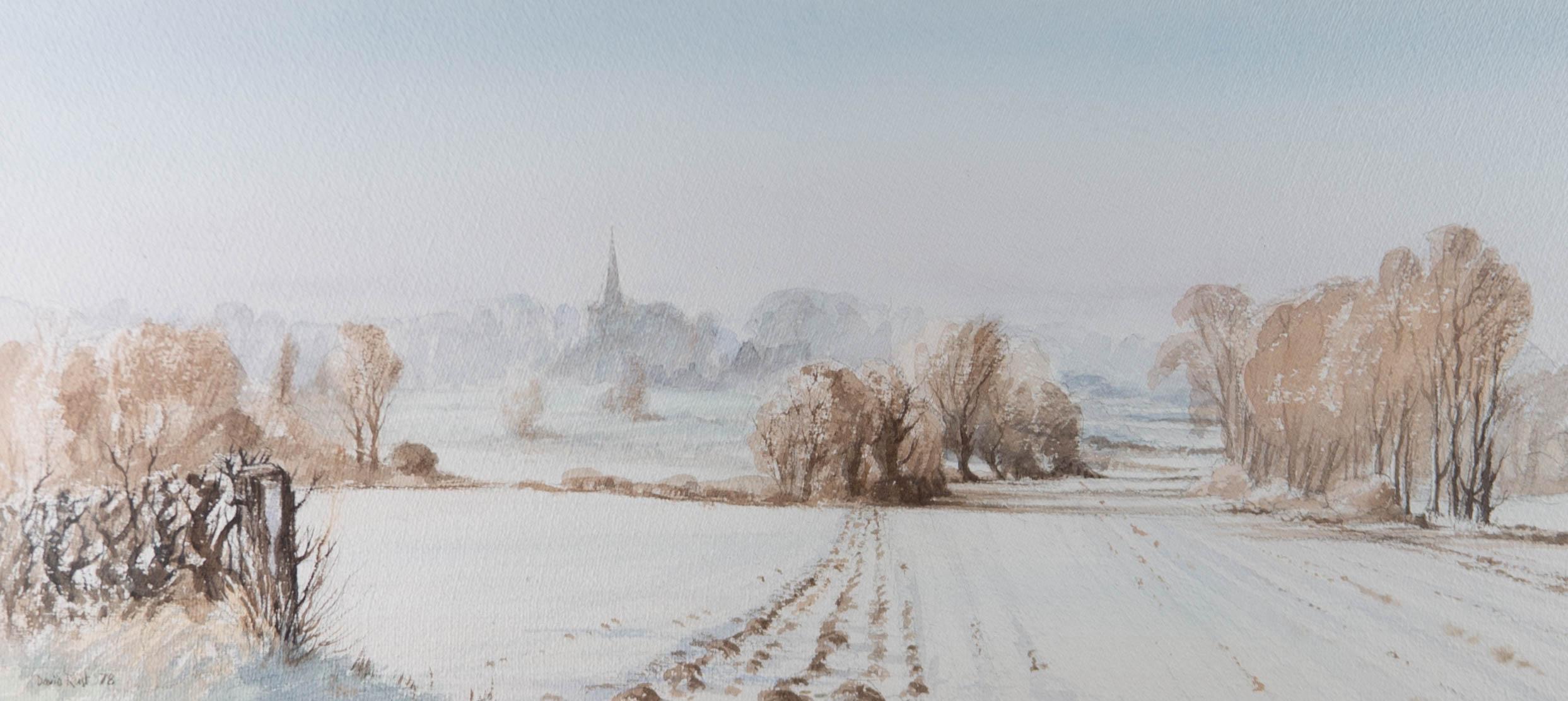 David Rust - David Rust - Signed and Framed 1978 Watercolour, Winter ...