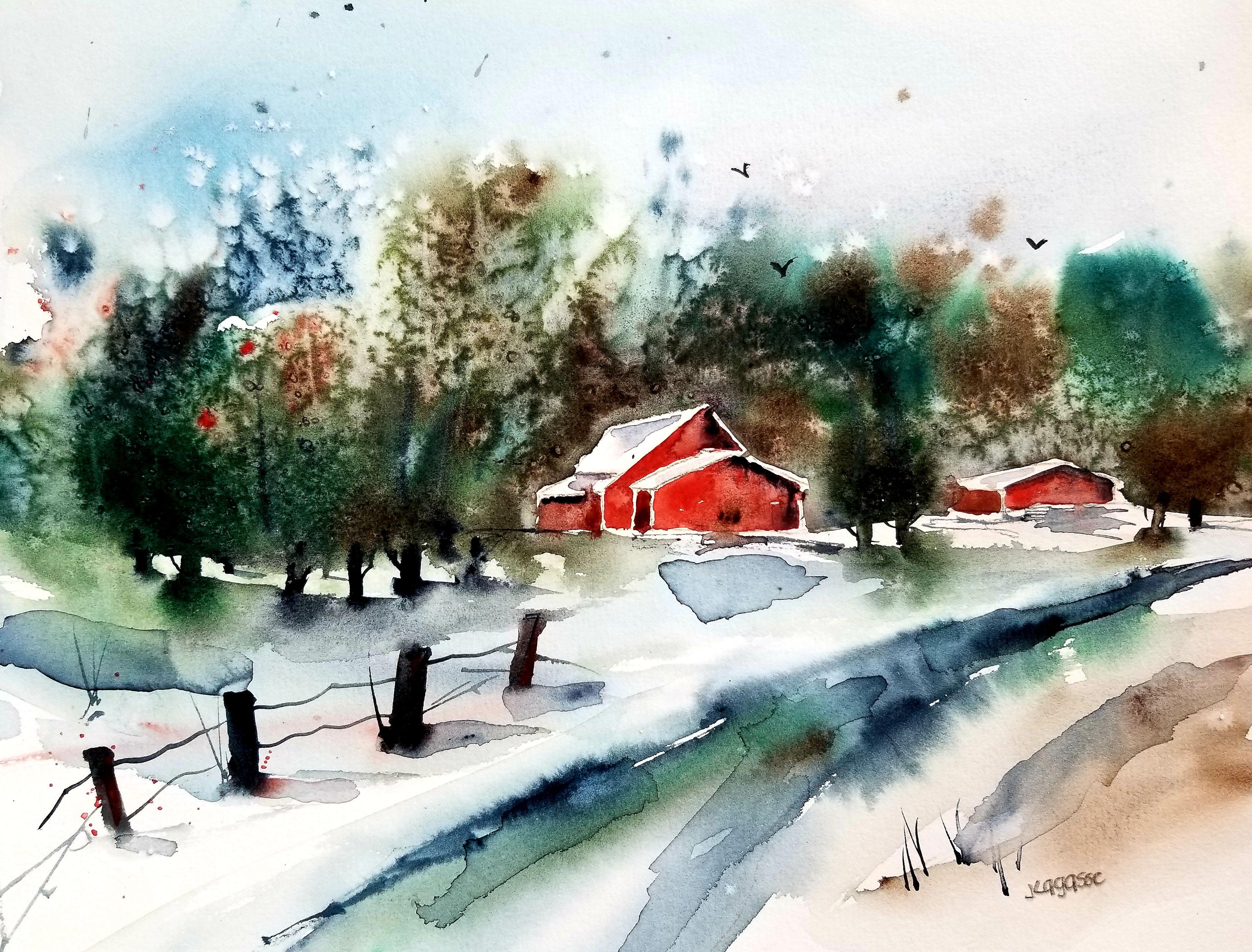 Jim Lagasse - Maine Lighthouse, Painting, Watercolor on Watercolor ...