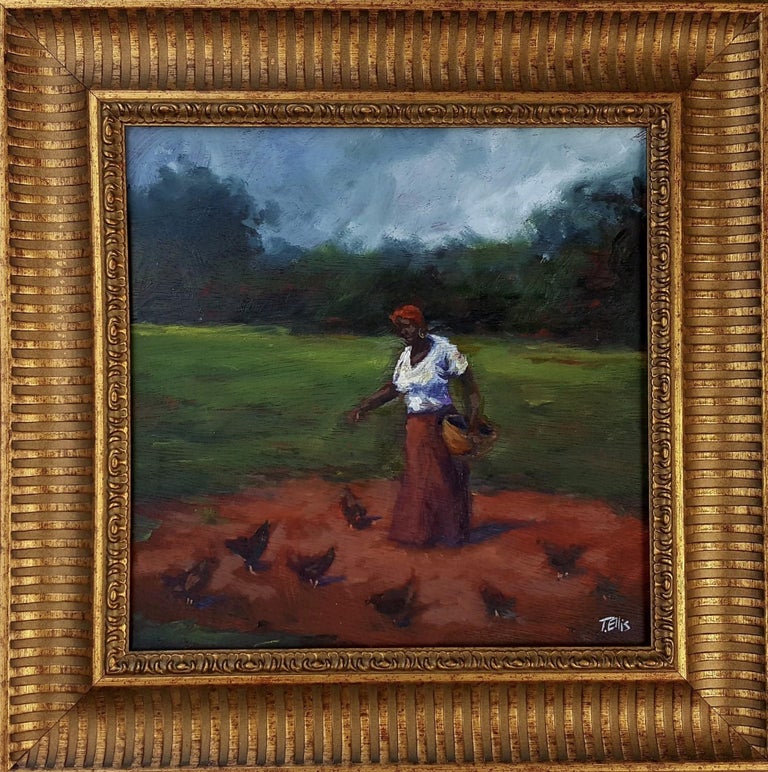 Ted Ellis - Feeding the Chickens ll For Sale at 1stDibs