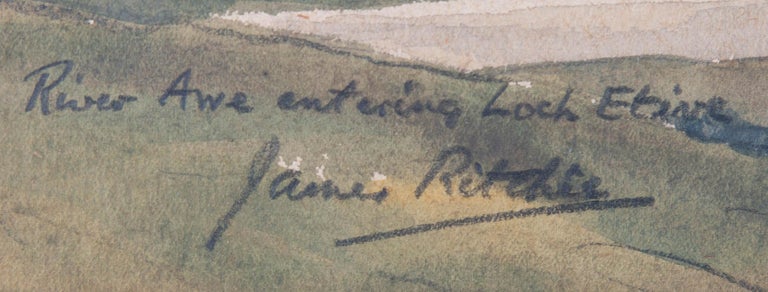 James Ritchie - James Ritchie - 1956 Watercolour, River Awe Entering ...