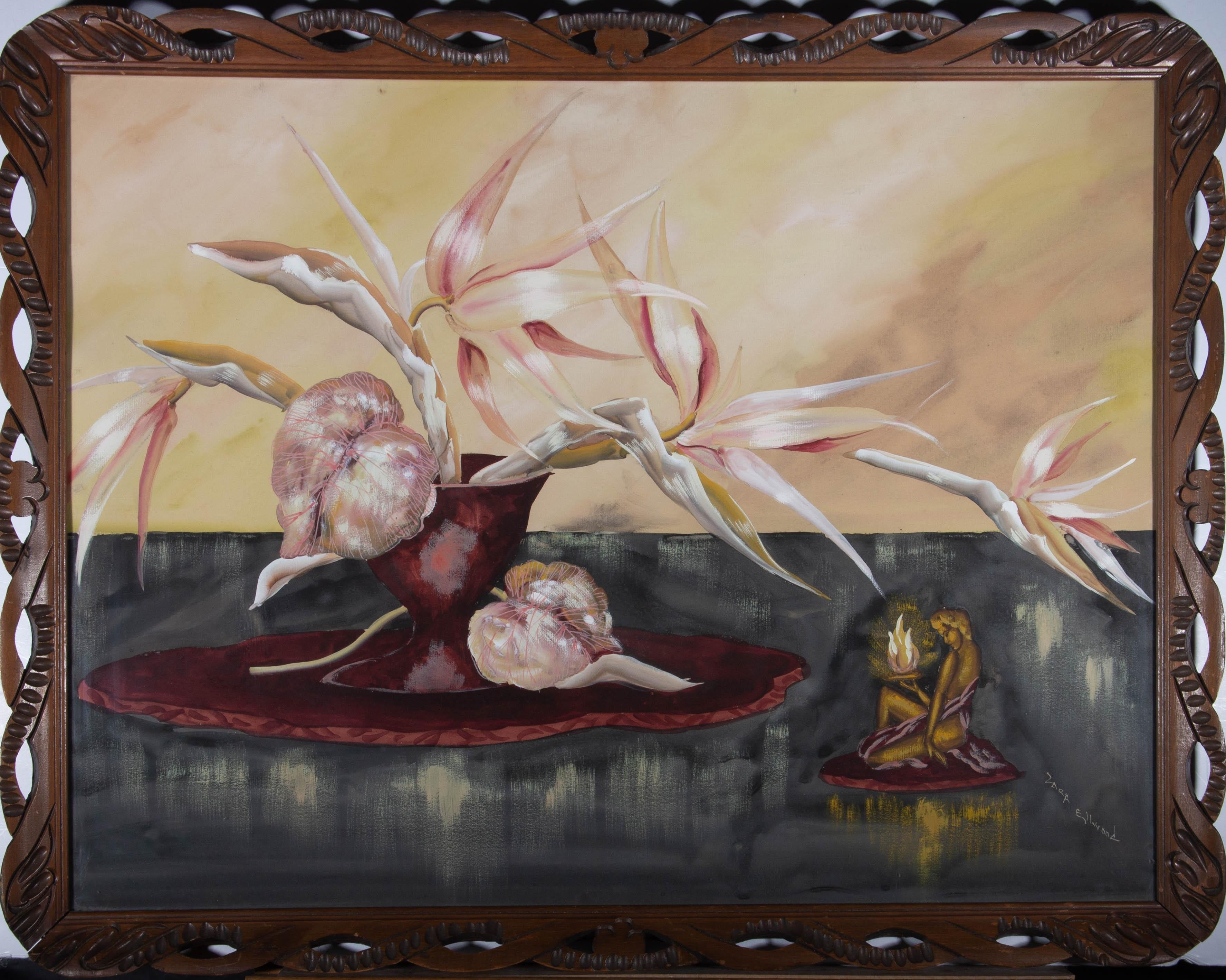 Zara Elwood - Zara Elwood - c. 1930 Gouache, Bird Of Paradise For Sale ...