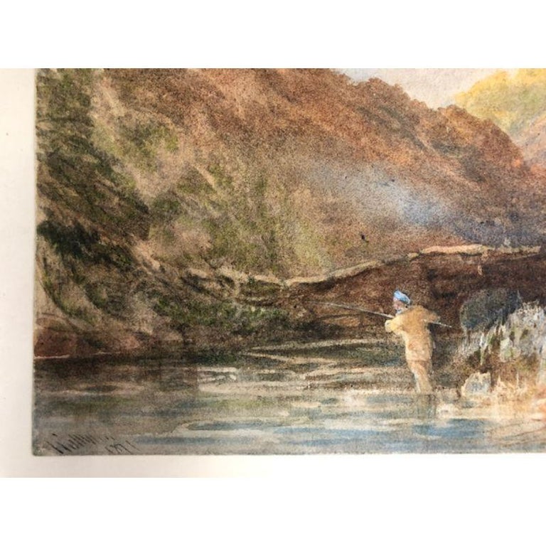 William Callow - William Callow (1812-1908) - 1871 Watercolour, Salmon ...