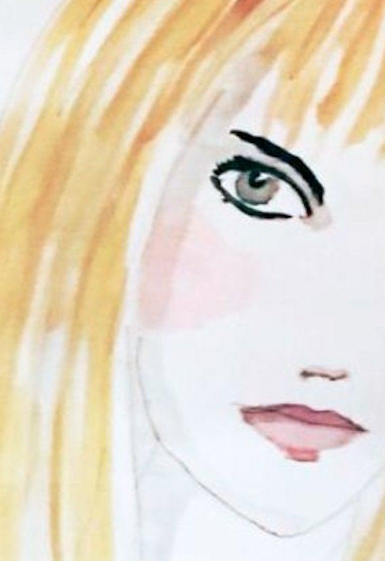 Manuel Santelices - Jane Birkin Portrait. Watercolor fashion, portrait ...