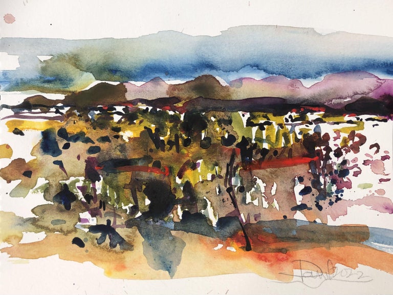 Daniel Clarke - Near Santa Fe, Early Snow, Painting, Watercolour on ...
