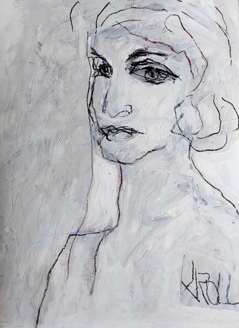 Barbara Kroll - Portrait of a woman, Drawing, Pastels on Paper For Sale ...