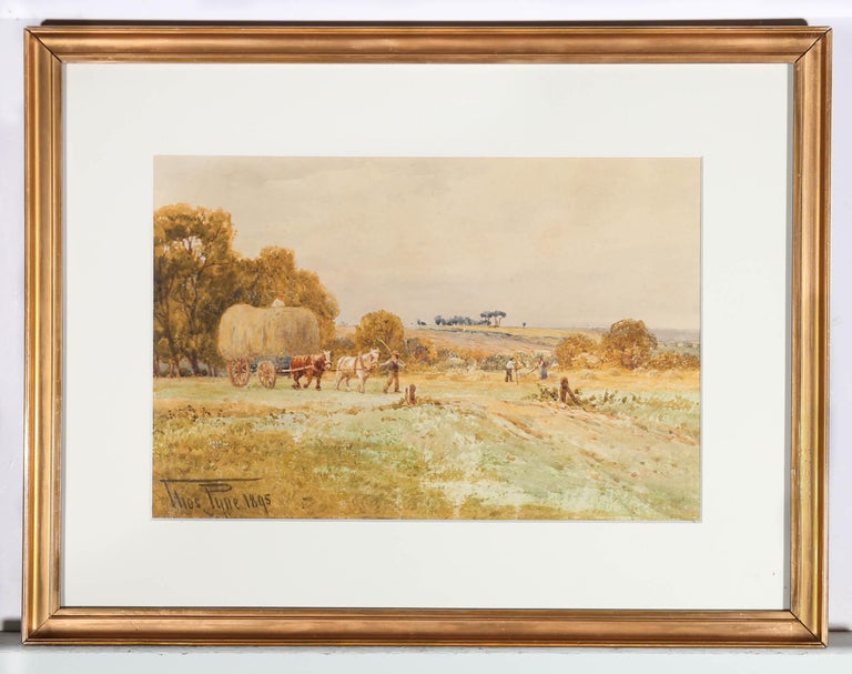 Thomas Pyne RI - Thomas Pyne RI (1843-1935) - Framed 1895 Watercolour ...