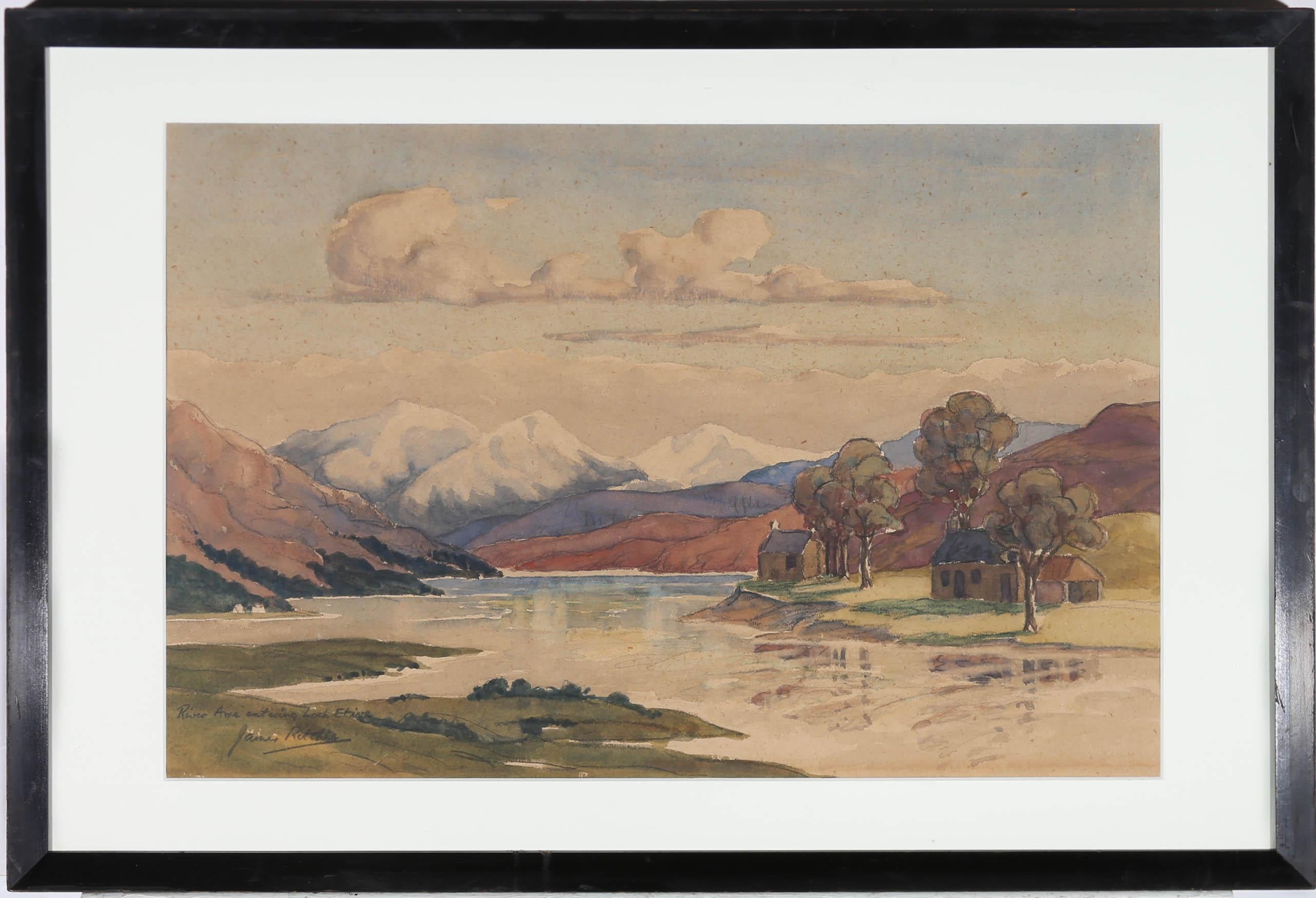 James Ritchie - James Ritchie - 1956 Watercolour, River Awe Entering ...