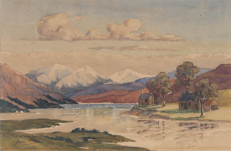 James Ritchie - James Ritchie - 1956 Watercolour, River Awe Entering ...