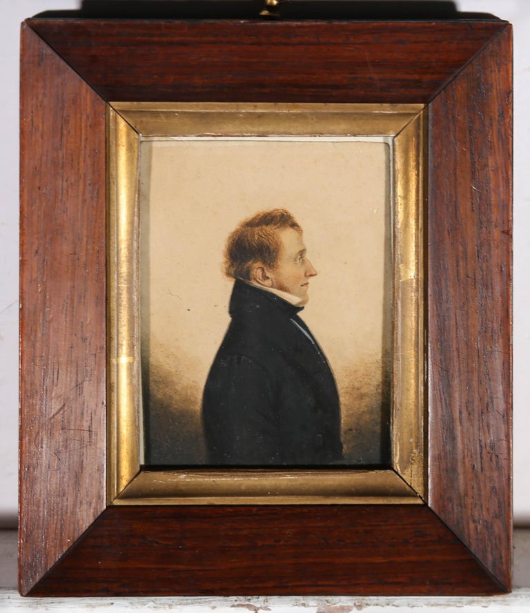 Unknown - Miniature Mid 19th Century Watercolour - Head Of The Family ...