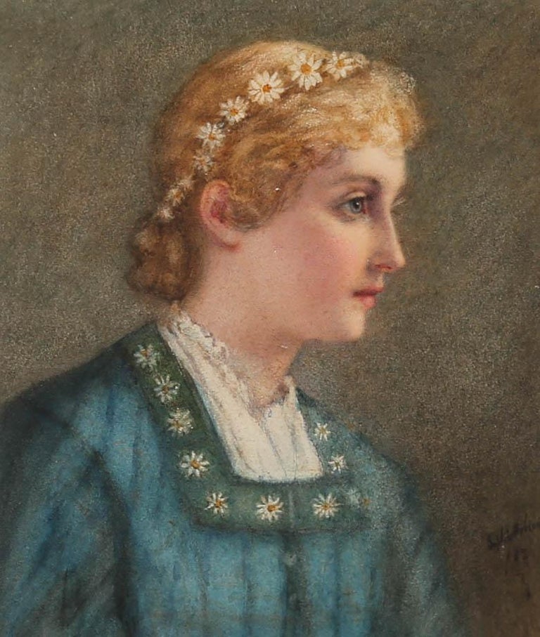 Sophie Hobson - Sophie Hobson (fl.1880-1887) - 1882 Watercolour, Daisy ...